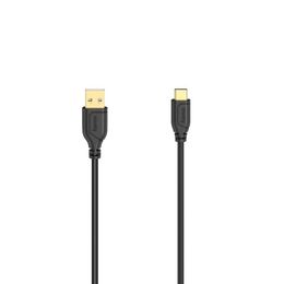 Hama USB-Kabel &raquo;USB C Kabel "Flexi-Slim", USB 2.0, 480 Mbit/s, 0,75 m&laquo; USB Typ A USB-C 75 cm schwarz Schlanker Stecker eignet sich besonders gut f&uuml;r mobile