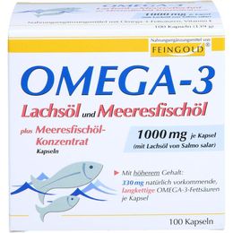 OMEGA-3 Lachs&ouml;l und Meeresfisch&ouml;l Kapseln 100 St