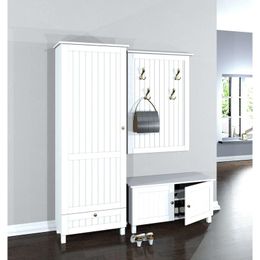 Home Affaire Schuhschrank &raquo;Juventus&laquo; 1 Stk. tlg. aus massiver Kiefer, Breite 67cm, H&ouml;he 180 cm wei&szlig; Massivholz