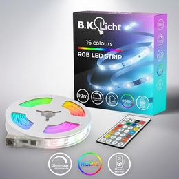 B.K.LICHT LED Stripe »RGBIC LED Strip, 10 m, mit Musiksensor« 300 Stk.-flammig Lichtleiste, Band mit Farbwechse, mit Fernbedienung, selbstklebend weiß