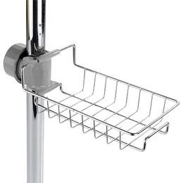Wenko Duschablage &raquo;Duschablage Edelstahl&laquo; 1 Ablage Korb: Silber gl&auml;nzend, Halter: Grau/grau