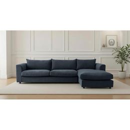 LeGer Home by Lena Gercke Ecksofa &raquo;Avelina&laquo; Breite 297 cm, in Cord- und Chenille- Stoff, R&uuml;ckenkissen mit Federn blau 100% Polyester