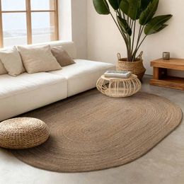Hanse Home Teppich &raquo;Rangpur Juteteppich&laquo; oval 10 mm H&ouml;he Handgewebt, 100% Jute, Natur, Wohnzimmer, Flur, Boho, Skandi braun Oberfl&auml;che: 100% Jute B...