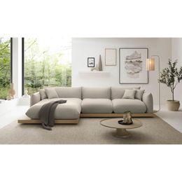 OTTO home Ecksofa &raquo;Kalix L-Form, 323 cm - OTTO. Verl&auml;ssliche Qualit&auml;t.&laquo; Designsofa, auf Holzplateau, Strukturstoff, hoher Sitzkomfort