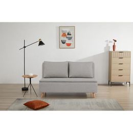 Home Affaire 2-Sitzer &raquo;AINSLEY 140 cm - verstellbare R&uuml;ckenlehne&laquo; wandelbar zum G&auml;stebett, Relaxsofa, Webstoff u. Cord-Bezug grau