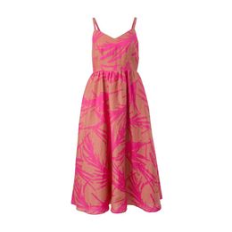 comma, COMMA Sommerkleid Damen Gr&ouml;&szlig;e 46 braun / pink