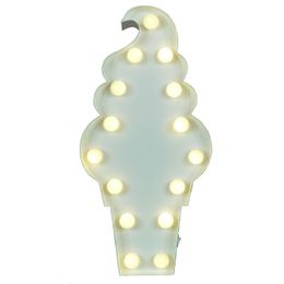 MARQUEE LIGHTS LED Dekolicht »Icecream« LED-Modul 1 Stk. Warmweiß Wandlampe, Tischlampe Eis, Eistüte, Eiscreme 15 Leuchtmittel - 11x23 cm weiß