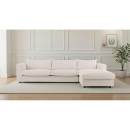 LeGer Home by Lena Gercke Ecksofa &raquo;Avelina&laquo; Breite 297 cm, in Cord- und Chenille- Stoff, R&uuml;ckenkissen mit Federn beige 100% Polyester