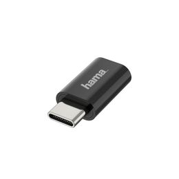 Hama USB-Adapter »USB OTG Adapter, USB-C Stecker, Micro USB-Buchse, USB 2.0, USB Adapter« USB-C zu Micro-USB schwarz Unterstützt USB-OTG (USB...