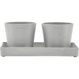 Ecopots Blumentopfuntersetzer &raquo;DISPLAY PLATTER&laquo; f&uuml;r Amsterdam, BxTxH: 15x15x2, 5 cm wei&szlig;/grau