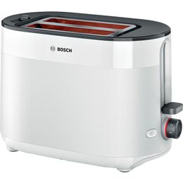 Bosch Toaster &raquo;MyMoment TAT2M121&laquo; 2 Schlitze f&uuml;r 2 Scheiben 950 W integrierter Br&ouml;tchenaufsatz, Auftaufunktion, Brotzentrierung, AutoOff wei&szlig;