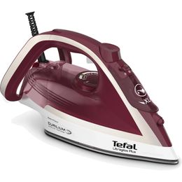 Tefal Dampfb&uuml;geleisen &raquo;Ultragliss Plus, 2800 Watt, Dampfsto&szlig;: 250 g/Min., kurze Aufheizzeit,&laquo; 2800 W Eco Mode, kratzfeste B&uuml;gelsohle, dunkelrot/silber, 
