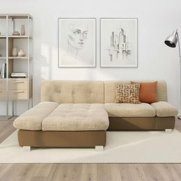 DOMO collection Ecksofa &raquo;100031 kompakte Stellma&szlig;e, komfortabel und bequem, L-Form&laquo; wahlweise mit Bettfunktion und Armteilverstellung. Breite 234...