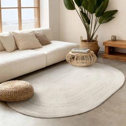 Hanse Home Teppich &raquo;Rangpur Juteteppich&laquo; oval 10 mm H&ouml;he Handgewebt, 100% Jute, Natur, Wohnzimmer, Flur, Boho, Skandi wei&szlig; Oberfl&auml;che: 100% Jute B...