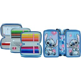 Scooli Federm&auml;ppchen &raquo;Tripledecker, Lilo & Stich&laquo; bef&uuml;llt, inklusive Geodreieck Lilo & Stitch