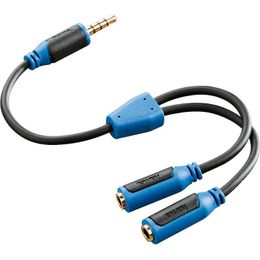 Hama Audio-Adapter »Audio-Adapter "Super Soft" für PS4 Headset-Adapter« 3, 5-mm-Klinke zu 3, 5-mm-Klinke 10 cm schwarz Anschluss:...