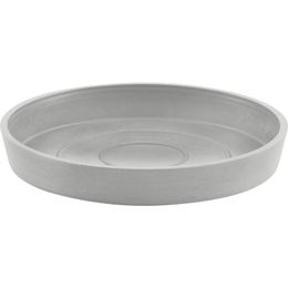 Ecopots Blumentopfuntersetzer &raquo;ROUND SAUCER White Grey&laquo; BxTxH: 18x18x2,5 cm grau Kunststoff