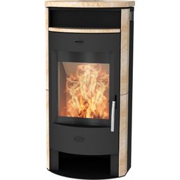 FIREPLACE Kaminofen &raquo;Heathus MAIA Sandstein Exklusiv&laquo; Tee- und Holzfach schwarz Spendet ein wohliges Gef&uuml;hl w&auml;hrend der kalten Jahreszeit