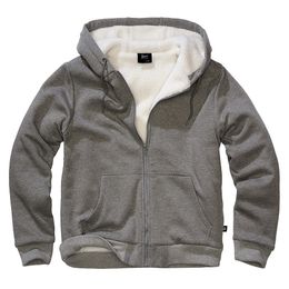 Brandit Sweatjacke mit Teddyfell anthrazit melange, Gr&ouml;&szlig;e S