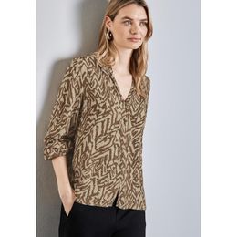 Street One Langarmbluse mit All-Over Print honey sand 34 34 Bluse von Street One