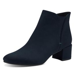 Tamaris Stiefelette, Blockabsatz, Businessschuh, Ankleboots mit Stretcheinsatz navy 39 39 Eleganter Ankle-Boots mit praktischem Innenreißverschluss