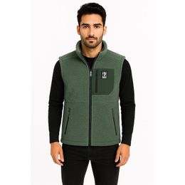 LPO Fleeceweste &raquo;Ravin&laquo; mit Langhaarfleece laurel wreath L L Doubleface-Fleece mit Sherpafleece-Innenseite &ndash; warm und kuschelig