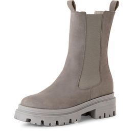 Tamaris Chelseaboots, Blockabsatz, Schlupfboots, Kurzstiefel, beidseitige Stretcheins&auml;tze grau 36 36 Derber Chelseaboots zum Schlupfen, mit zwei...