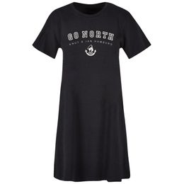 F4NT4STIC Ladies Tee Dress Go North Knut & Jan Hamburg in schwarz | Gr.: XL