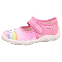 Superfit Hausschuh »BONNY WMS: Mittel« Kindergartenschuh mit Einhorn-Motiv, Größenschablone zum Download rosa-Regenbogen-Print 33 33 Ballerina als...