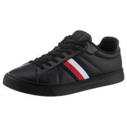 Tommy Hilfiger Sneaker &raquo;ICON COURT LTH STRIPES&laquo;, Schn&uuml;rschuh, Freizeitschuh, Halbschuh mit gepolstertem Schaftrand schwarz 42 42 Sportiver Sneaker...