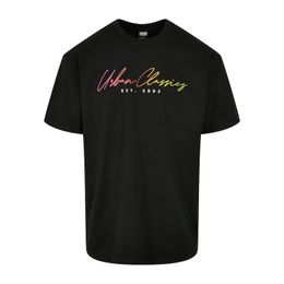 Urban Classics T-Shirt »Herren Script Logo Tee« 1 Stk. black XL XL Kurzarm Männer T-Shirt mit Urban Classics Print mit Farbverlauf auf der Brust