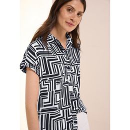 Cecil Kurzarmbluse mit grafischem Muster universal blue M (40) M (40) Gemusterte Hemdbluse von Cecil