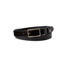 Calvin Klein Ledergürtel »SQUARE BUCKLE CK LOOP 25MM« Größenverstellbar BLACK / ANTIQUE LIGHT GOLD