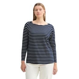 Tom Tailor PLUS Langarmshirt navy white stripe 50 50 Gestreiftes Langarmshirt von Tom Tailor Plus