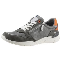 Mustang Shoes Sneaker mit seitlichem Rei&szlig;verschluss, Freizeitschuh, Halbschuh, Schn&uuml;rschuh taupe-offwhite 45 45 Weiche Schaftrandpolsterung