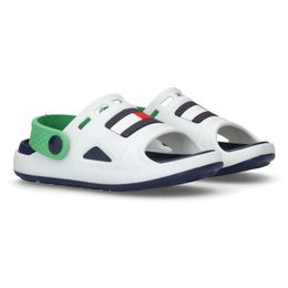 Tommy Hilfiger Badesandale, Badeschuh, Wassersandale, Clog mit schwenkbarem Fersenriemen wei&szlig;-gr&uuml;n-blau 31 31 Leichte Sandale von Tommy Hilfiger...