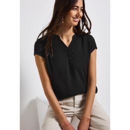 Street One T-Shirt im Tunika-Look Black 34 34 Materialmix-Shirt von Street One