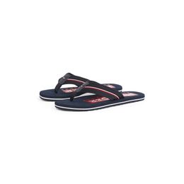 Tommy Hilfiger Zehentrenner &raquo;CORPORATE HILFIGER BEACH SANDAL&laquo;, Sommerschuh, Flats, Bequemschuh mit Streifen dunkelblau 47 47 Sommerschuh f&uuml;r Bad...