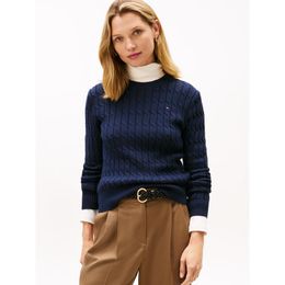 Tommy Hilfiger Damen Rundhalspullover &raquo;CO CABLE MID GG C-NK LS SWT&laquo; mit Zopfmuster M (38)