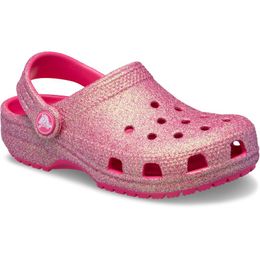 Crocs Clog &raquo;Classic Iridescent Glitter&laquo;, Glitzerschuh, Sandale, Hausschuh mit schwenkbarem Fersenriemen rosa Glitzer 37 37 Modische Clogs mit viel...