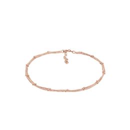 Elli Fu&szlig;kette &raquo;Fu&szlig;kette mit Kugeln Zeitlos Schmuck Geschenk 925 Silber&laquo; Rosegold 28 cm Zeitlos schlichter Fu&szlig;schmuck f&uuml;r Damen