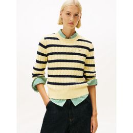 Tommy Hilfiger Damen Rundhalspullover &raquo;CO CABLE MID GG C-NK LS SWT&laquo; mit Zopfmuster XXXL(46)