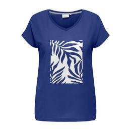Only Carmakoma Damen Only CARMAKOMA Blusenshirt &raquo;CARVIGGA S/S O-NECK MIX TEE JRS BS&laquo; blau M (46/48)