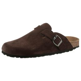 MAN'S WORLD MAN'S WORLD Clog, Schlappen, Sommerschuh, Hausschuh mit vorgeformtem Fu&szlig;bett dunkelbraun 41 41 Klassischer Clog mit Schnallenverschluss