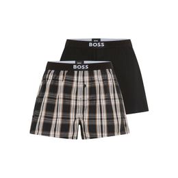BOSS Pyjamashorts &raquo;2P Boxer Shorts EW&laquo; mit Logobund Black 003 L - N-Gr N-Gr L Gemusterte und unifarbene BOSS Pyjama-Shorts