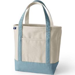 LANDS' END Mittelgro&szlig;e offene Canvas-Tasche, Damen,  Wei&szlig;, Baumwolle, by Lands' End