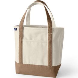 LANDS' END Mittelgro&szlig;e offene Canvas-Tasche, Damen,  Braun, Baumwolle, by Lands' End
