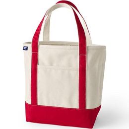 LANDS' END Mittelgro&szlig;e offene Canvas-Tasche, Damen,  Rot, Baumwolle, by Lands' End