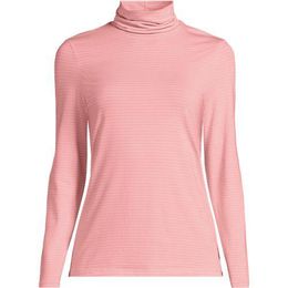 LANDS' END Rollkragenshirt aus Baumwoll/Modalmix, Damen,  Pink, Baumwolle/Elasthan/Baumwolle Modal, by Lands' End