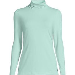 LANDS' END Rollkragenshirt aus Baumwoll/Modalmix, Damen,  Blau, Baumwolle/Elasthan/Baumwolle Modal, by Lands' End